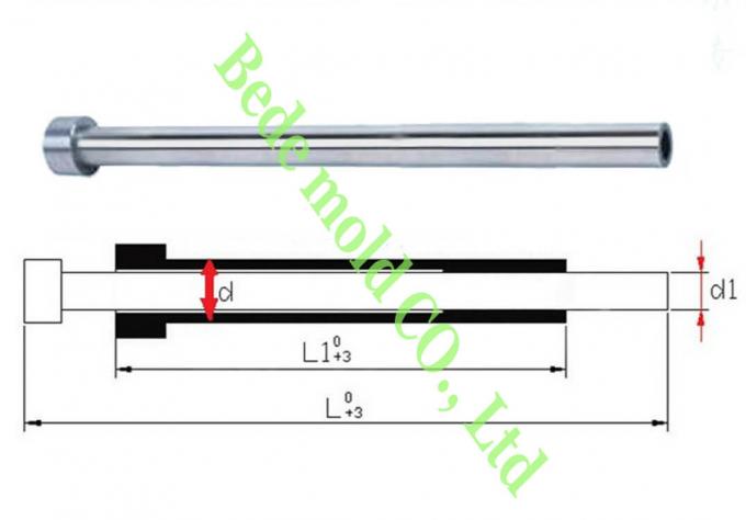Non Standard Metric Ejector Sleeves Mold SKD61 SKH51 Nitrided Ejector Pins