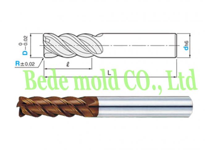 2 Flute Hss End Mill Cutter , Cast Iron Corner Radius Cutting Tools 0 ...