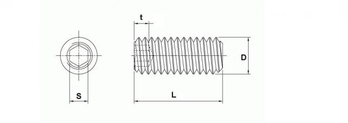 Hex Socket Set Screws Flat Point Grub Screws 45H Materials Din913 Standard