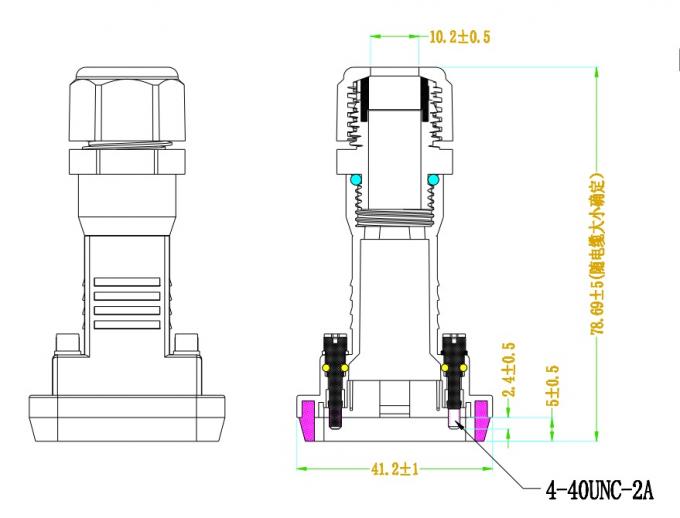 DB Waterproof Male Plug Connector ESC Antenna Control Line PA66 UL94V-0 ...
