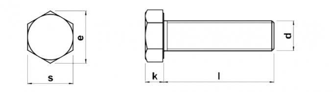 Full Thread Stainless Steel Bolt M8 Size Hex Head Bolt DIN933 A2-70 ...